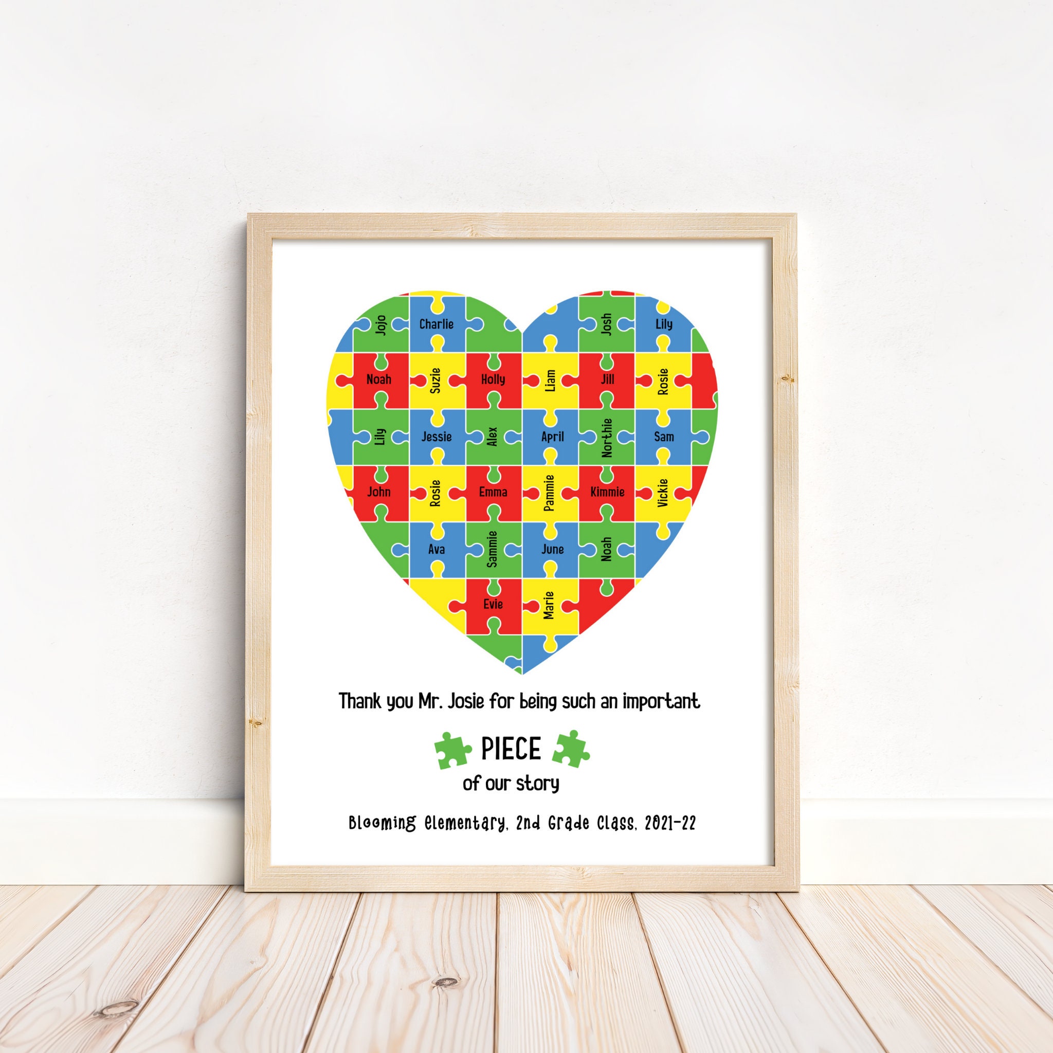Editable Teacher Appreciation Printable - Students Names Gift - Class ...
