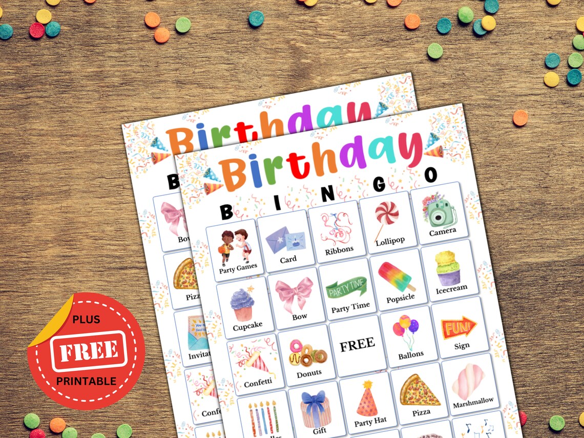 Birthday Bingo Game Printable Birthday Party Game for Kids and Adults ...