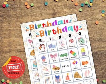 50 Birthday Bingo Cards Printable Birthday Bingo Game Digital Download ...
