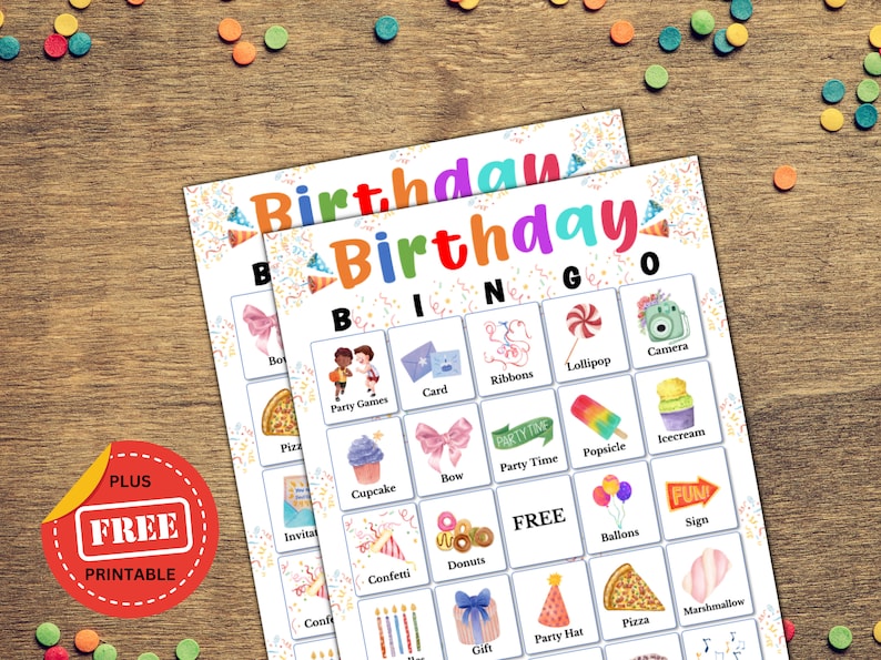 Birthday Bingo Game - Printable Birthday Party Game for Kids and Adults ...