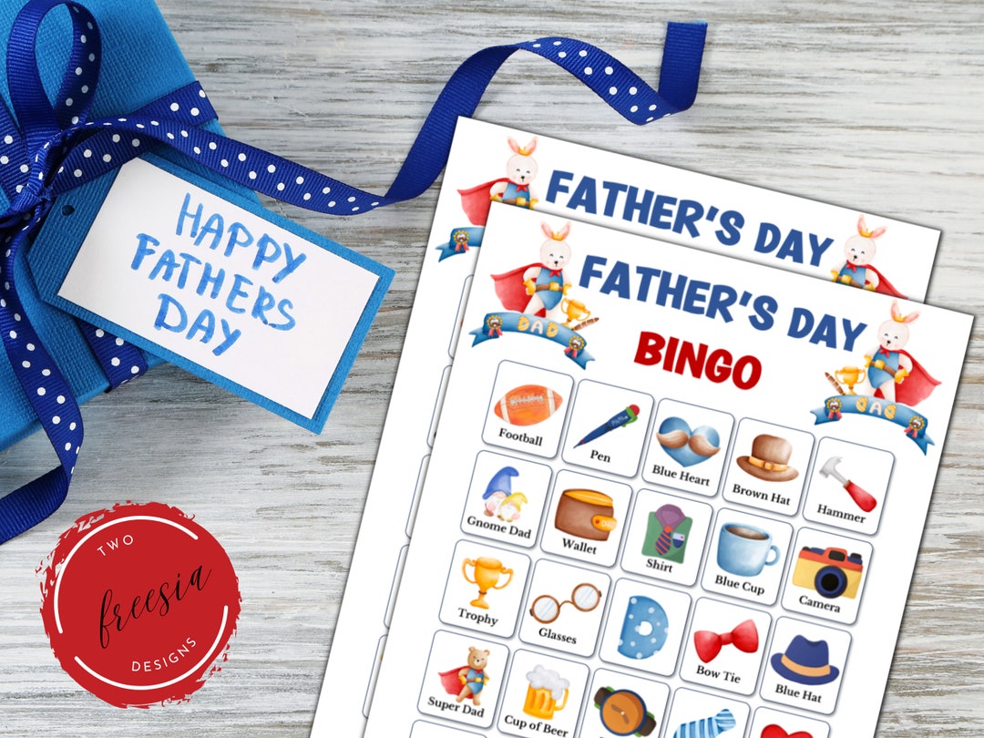 Father's Day Bingo Cards - Printable Party Game for Father's Day Party ...