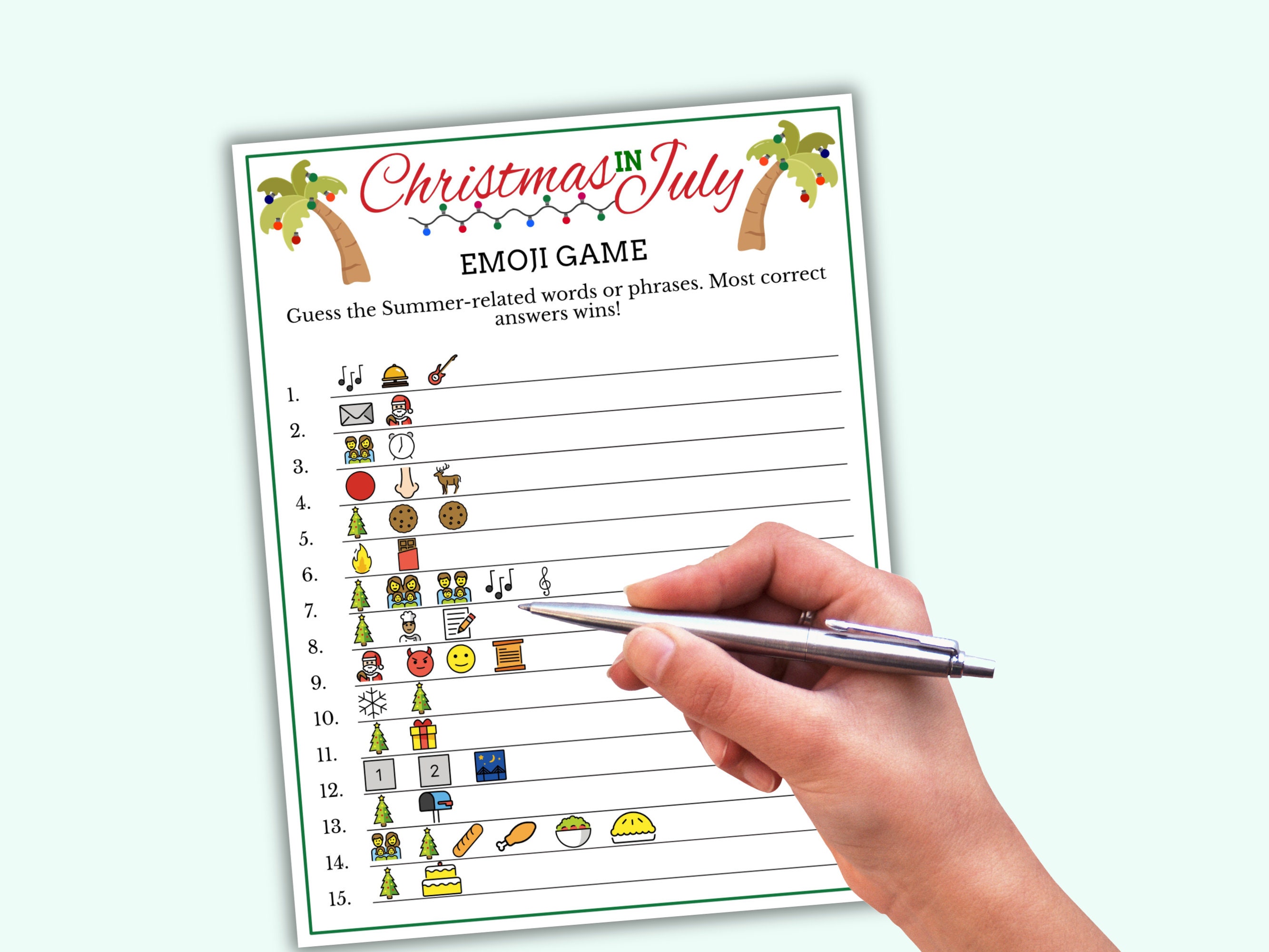 13 Christmas in July Game Bundle - Printable Christmas in July Games ...