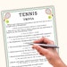 Tennis Trivia Game Tennis-themed Party Printable Tennis Party Game for ...