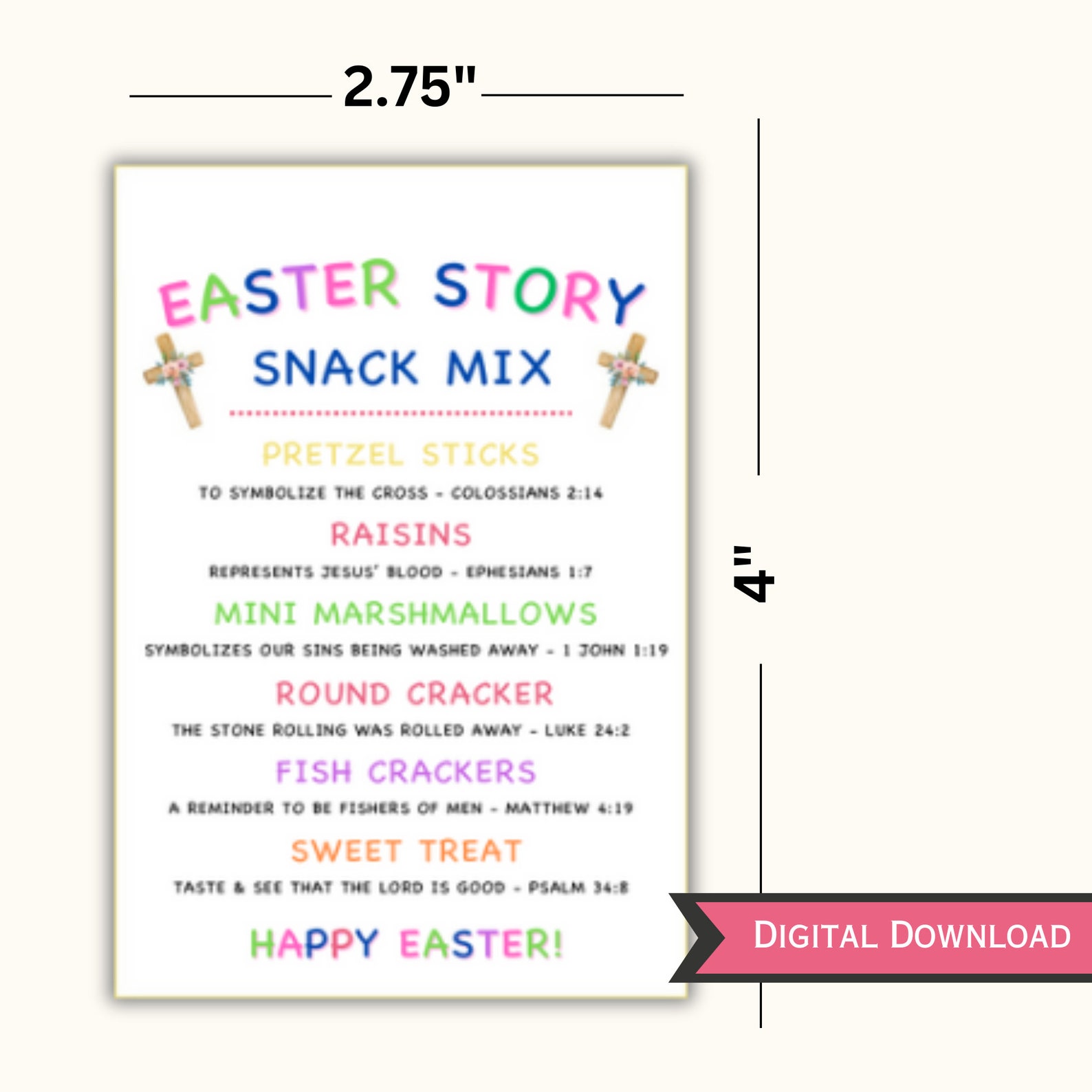 Editable Easter Story Snack Mix Printable - Treat Gift Tag - Easter ...