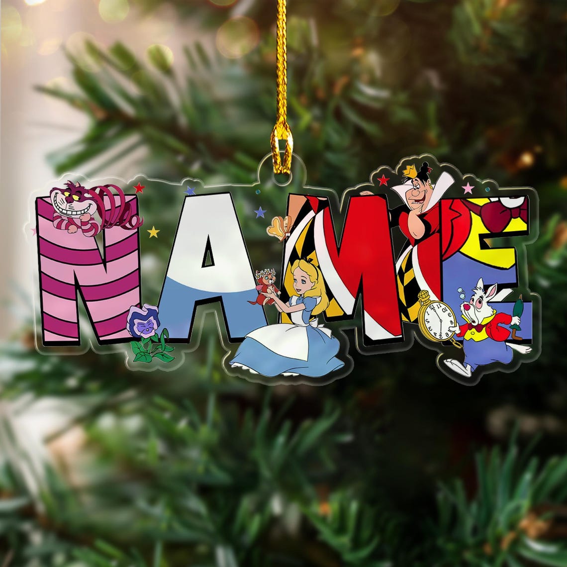 Personalized Alice in the Wonderland Christmas Ornament, Alice Family ...