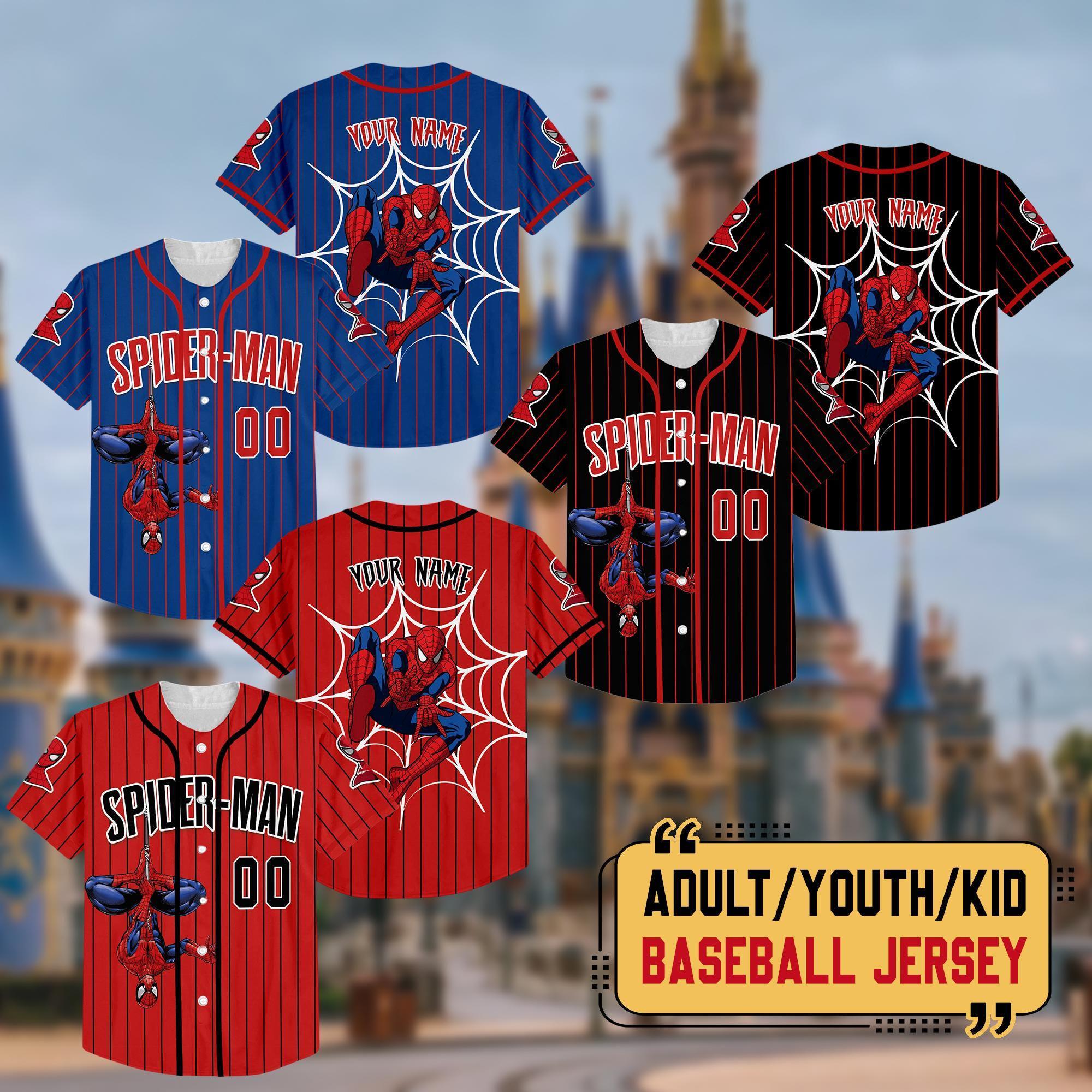Personalize Spiderman Collection Baseball Jersey, Custom Kid Youth ...
