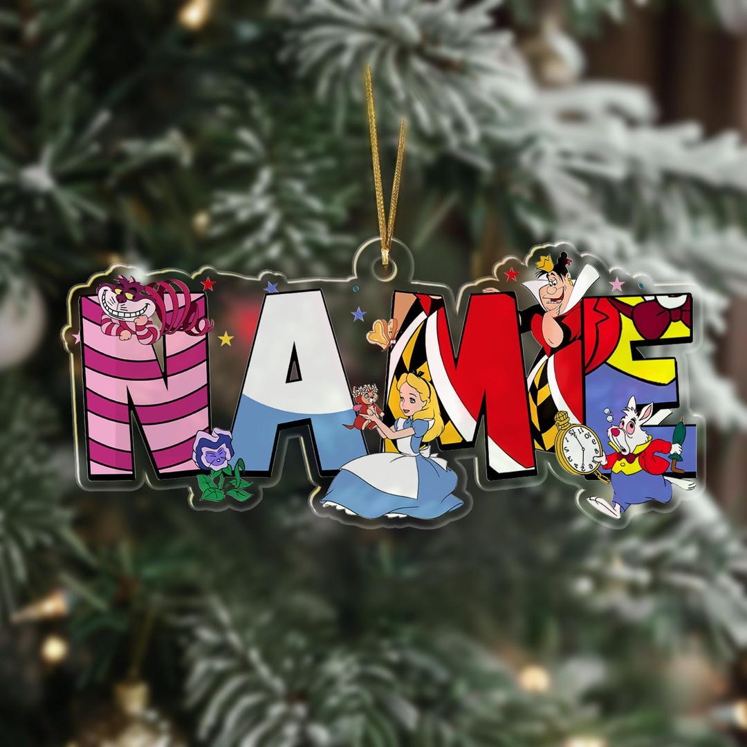 Personalized Alice in the Wonderland Christmas Ornament, Alice Family ...