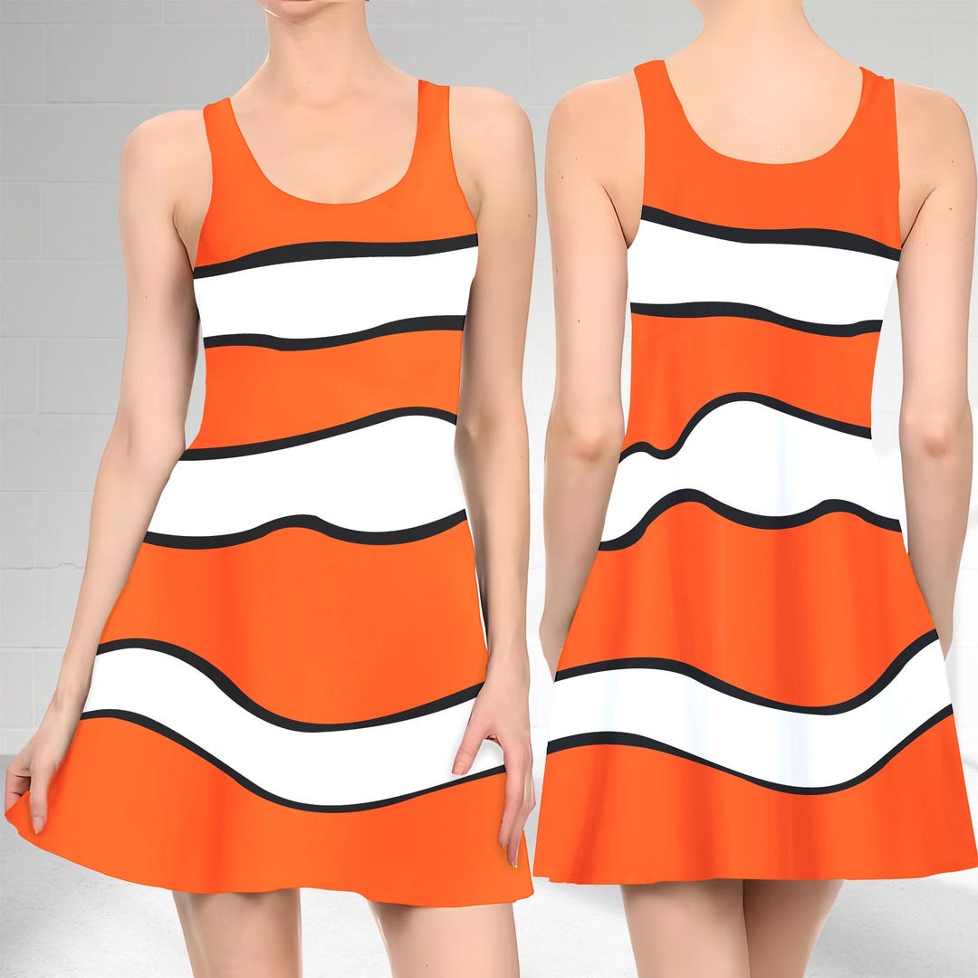 Nemo Fish 3D Cosplay Costume Skater Dress, Finding Nemo and Dress, Nemo ...