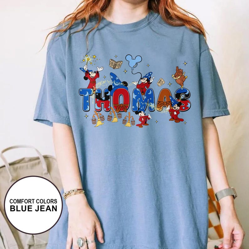 Personalized Disney Fantasia Mickey Shirt, Custom Name Mickey Sorcerer ...