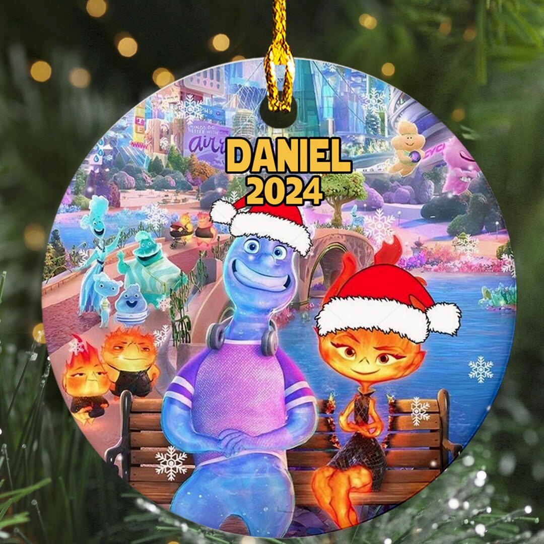 Personalized Ice and Fire Elemental Christmas Ornament, Custom 2024 ...