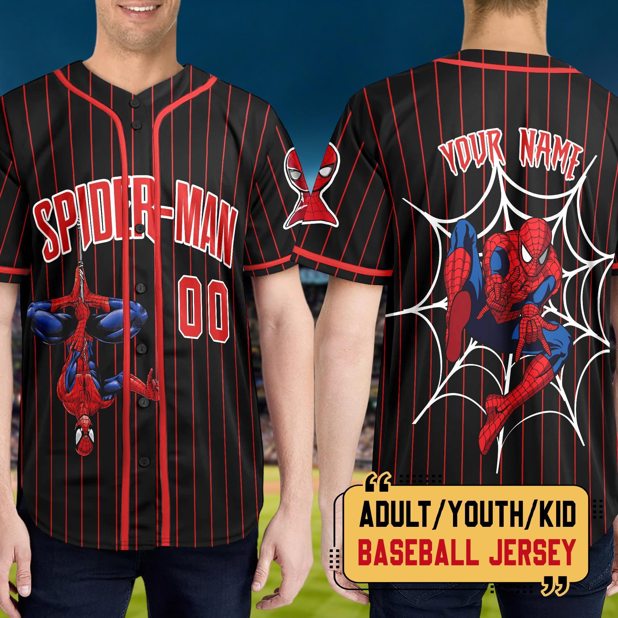 Personalize Spiderman Collection Baseball Jersey, Custom Kid Youth ...