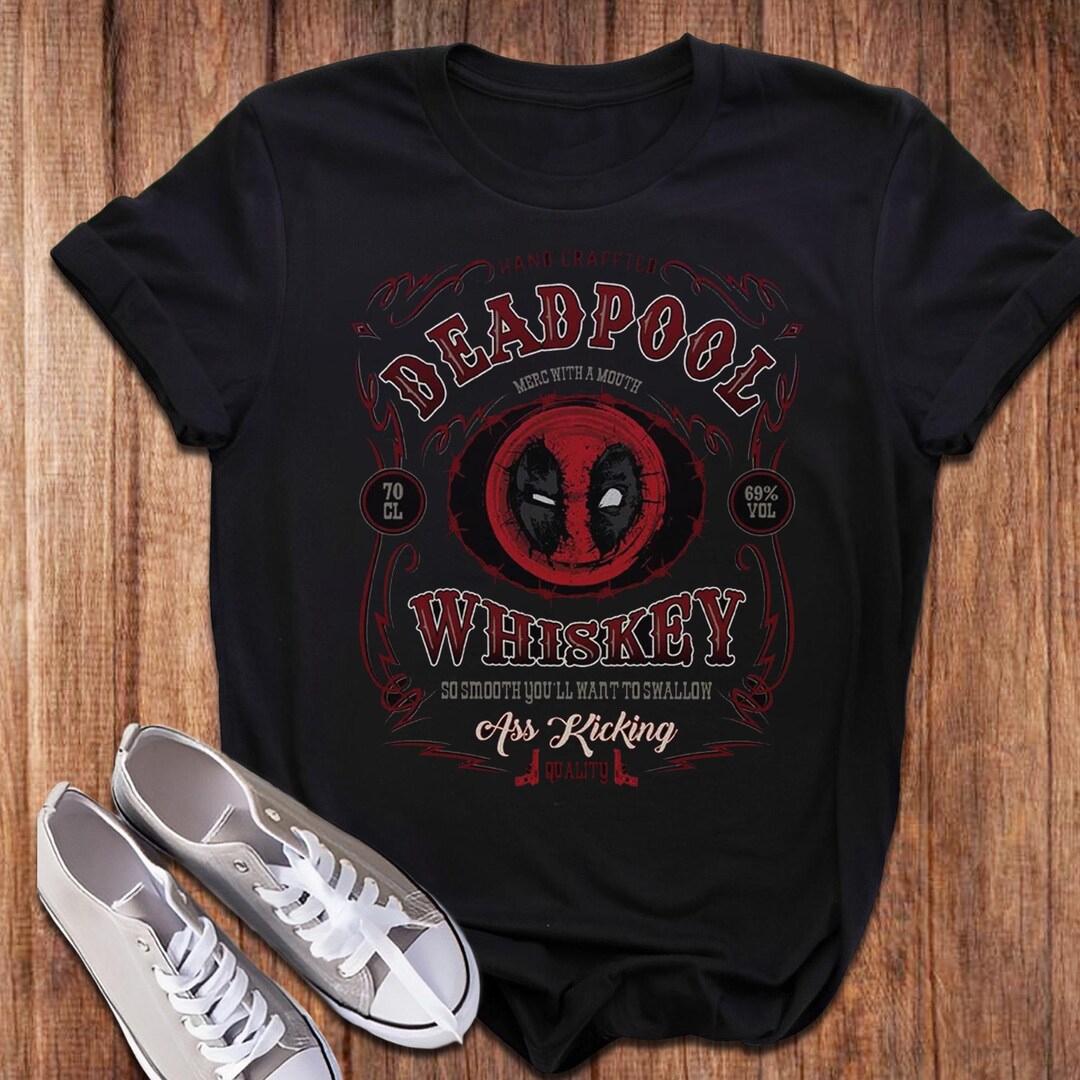 Retro Deadpool Whiskey Shirt, Deadpool 3 Movie Shirt for Men, Superhero T-shirt, Deadpool Shirt ...