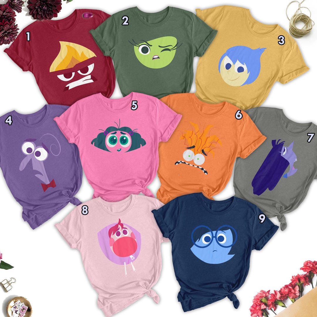 Inside Out Characters Face Halloween Cosplay Matching Shirt, Inside Out ...