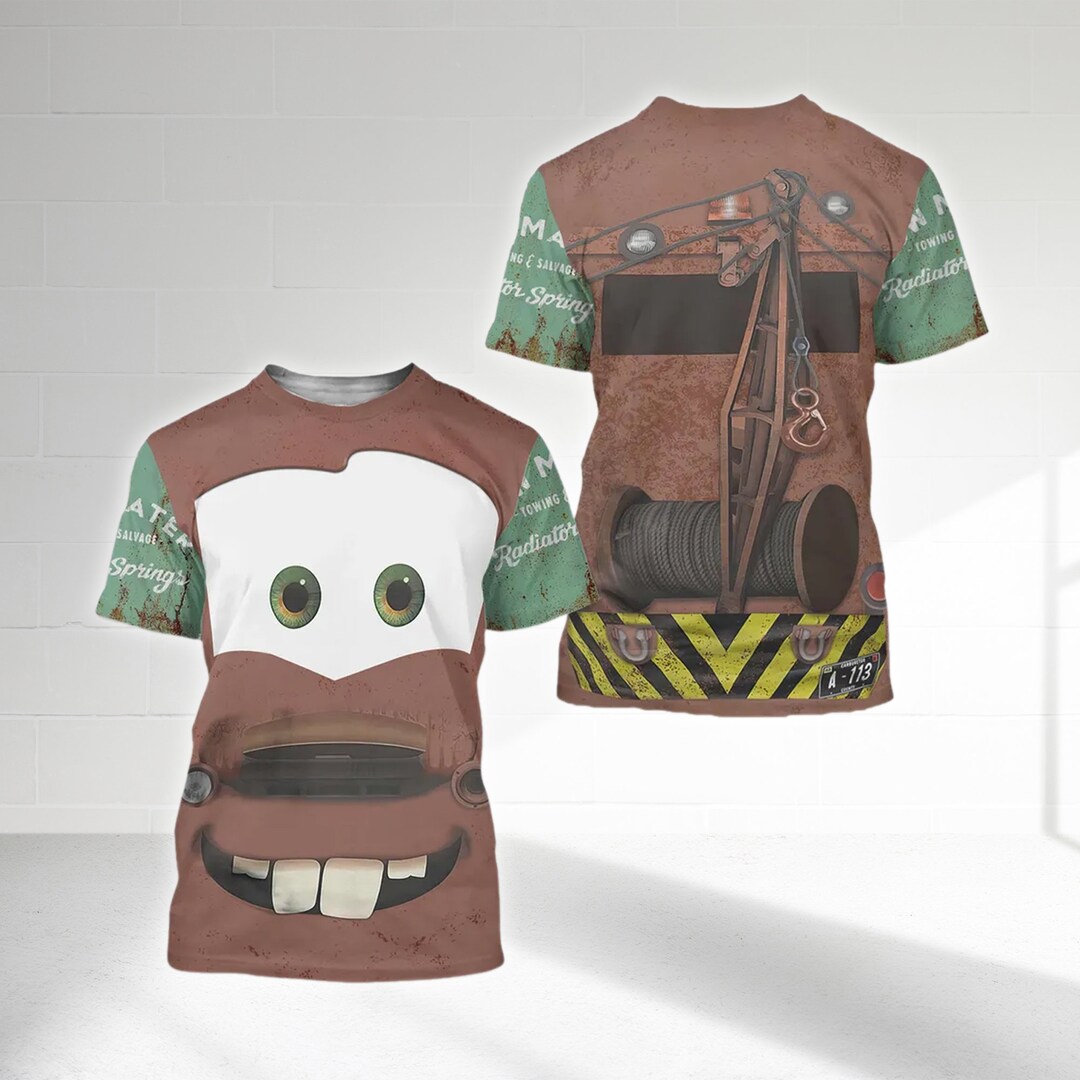 Tow Mater Unisex Costume T-shirt, Cars Tow Mater Cosplay Costume Shirt ...