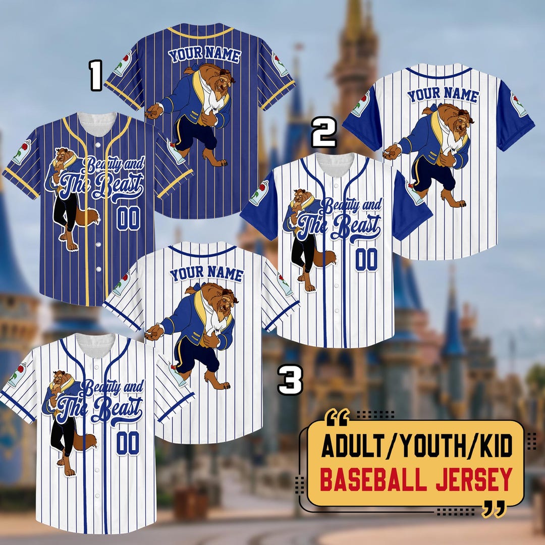Personalized Disney Beauty and the Beast Prince Baseball Jersey, Custom ...