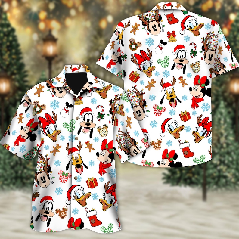 Mickey Mouse and Friends Christmas Hawaiian Shirt, Mickey's Very Merry ...