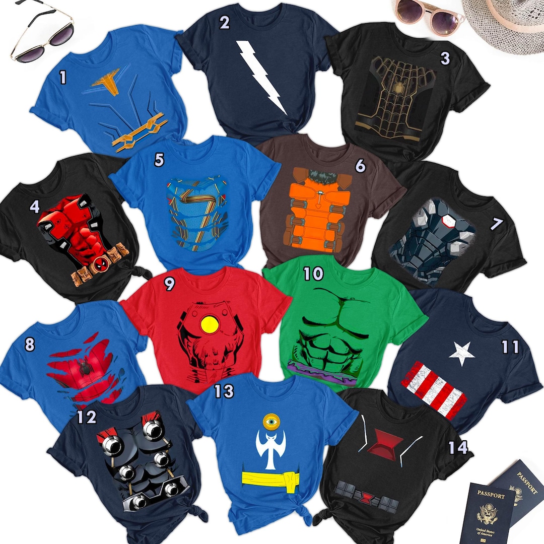 Superhero Cosplay Matching Shirt, Super Hero Team Party Shirt ...