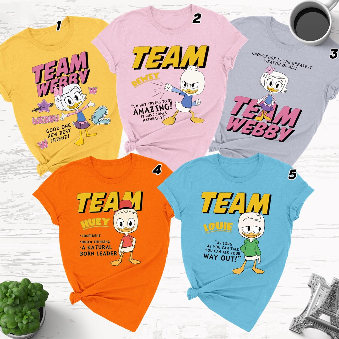 Funny Ducktales Team Matching Shirt, Huey Dewey Louie Webby Character ...