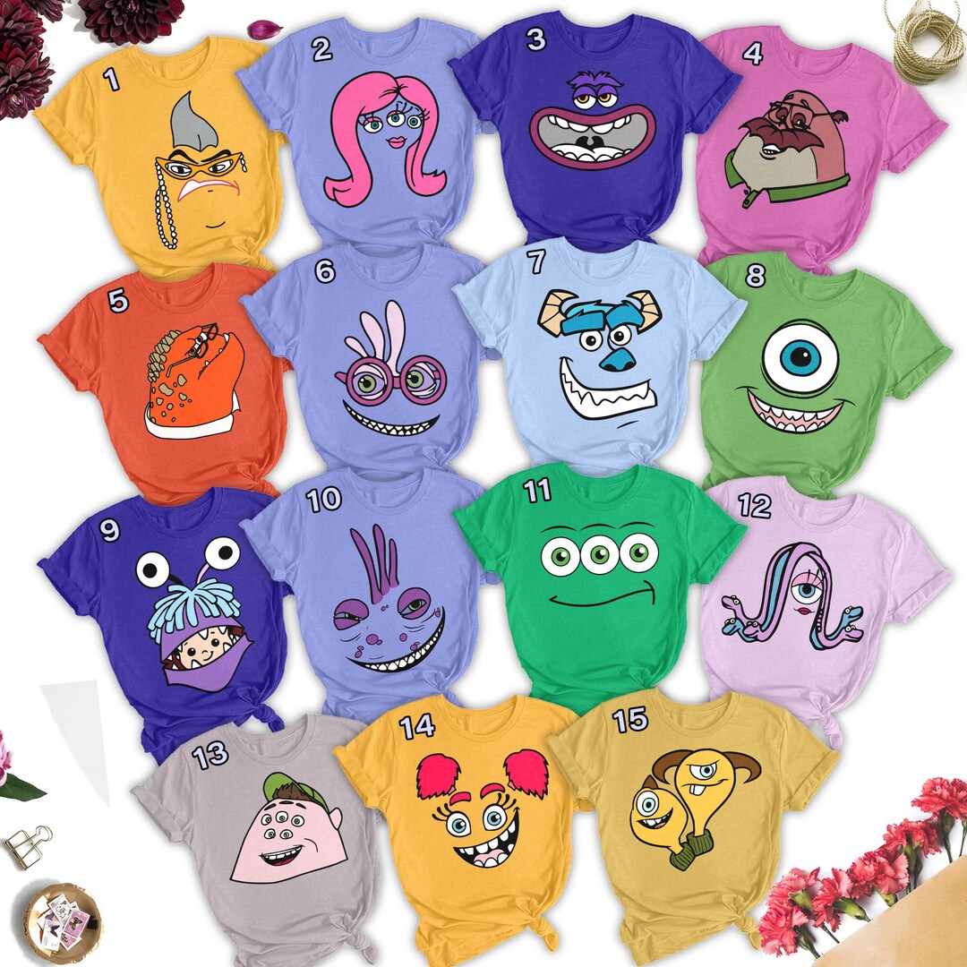 Halloween Costume for Family Group T Shirt, Monster Face Friend Group ...