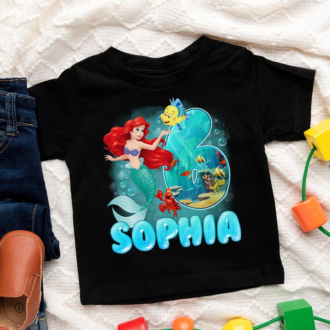 Personalized Princess Mermaid Birthday Shirt, Red Hair Little Princess Sweatshirt, Ocean Theme ...