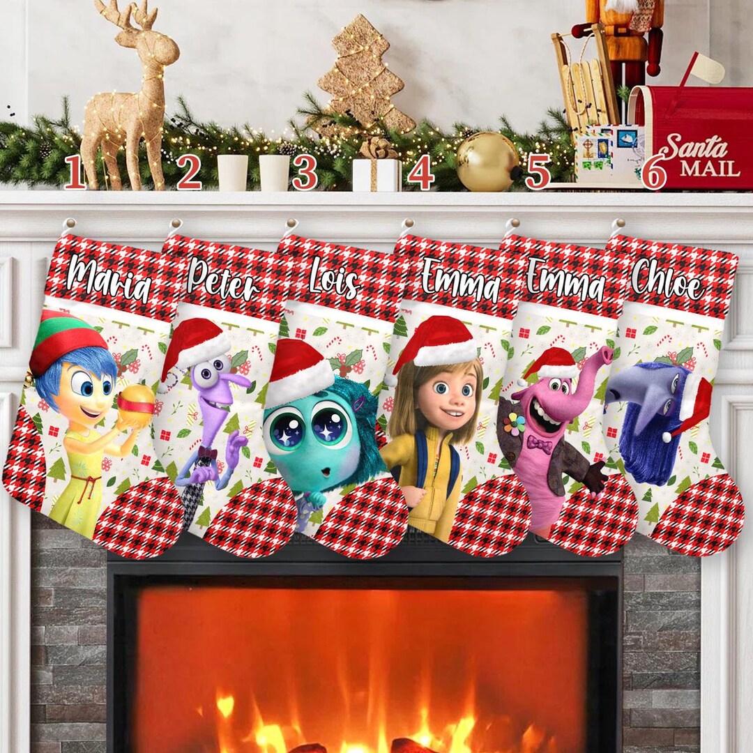 Inside Out 2 Xmas Stocking, Anger Anxiety Disgust Christmas Stockings ...