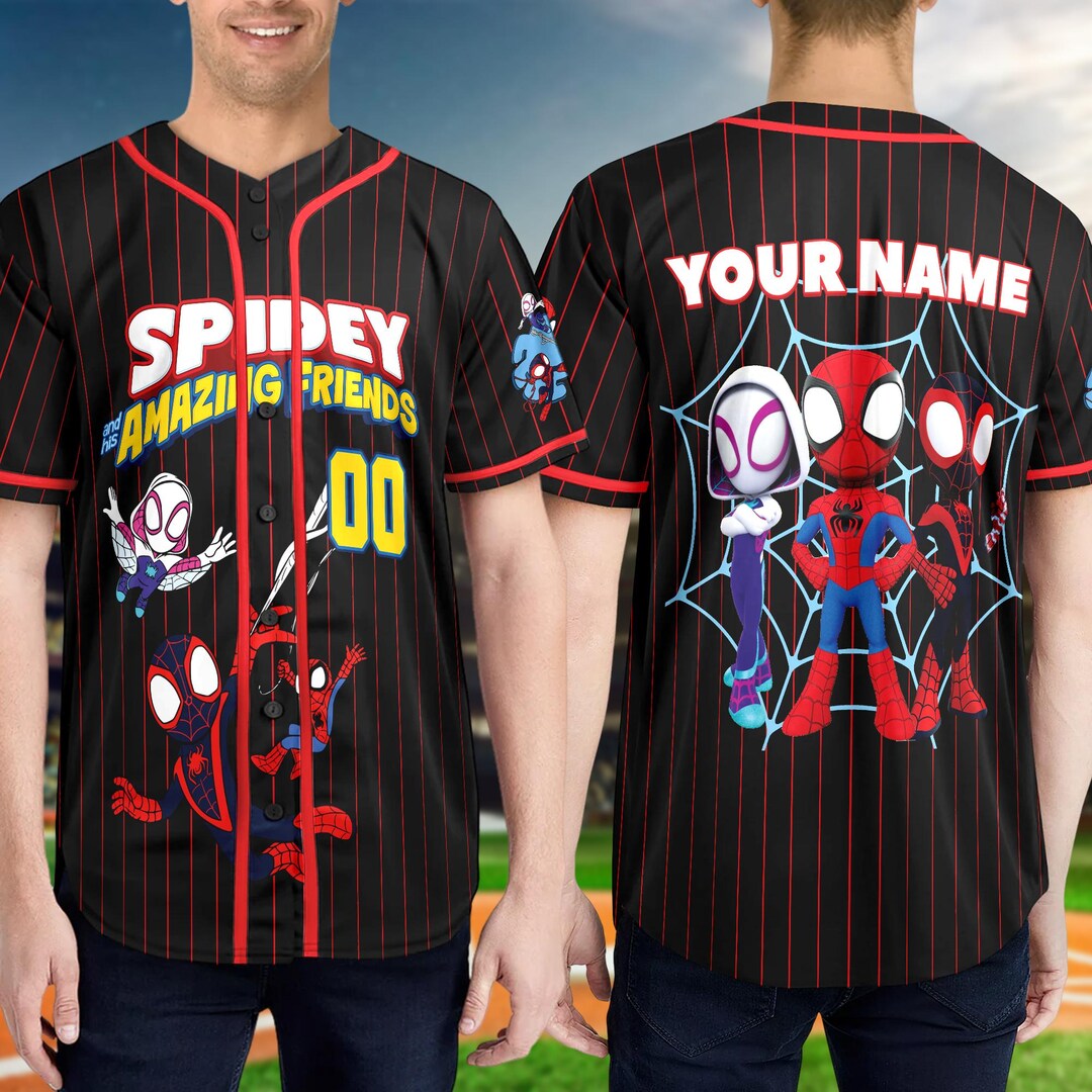 Custom Spidey and His Amazing Friends Baseball Jersey, Custom Spider ...