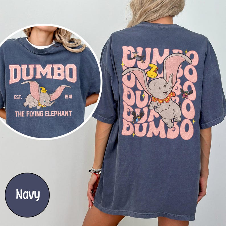 Retro Disney Dumbo the Flying Elephant Shirts, Cute Disney Dumbo Kids ...