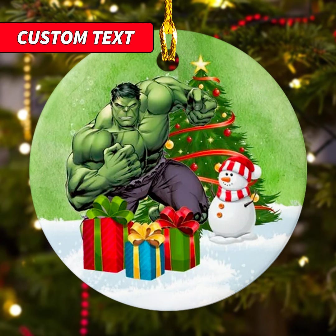 Custom Hulk Ornament, Hulk Superhero Christmas Ornament, Hero Character ...