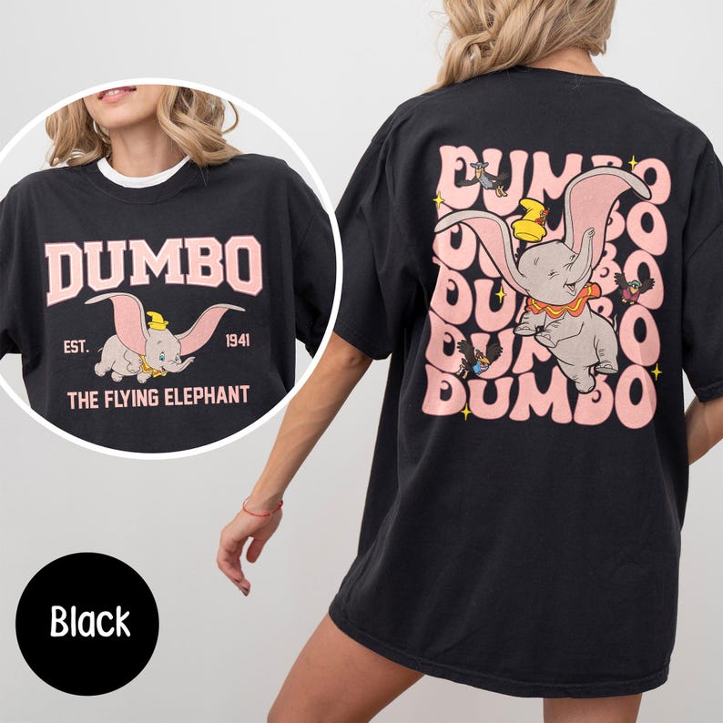 Retro Disney Dumbo the Flying Elephant Shirts, Cute Disney Dumbo Kids ...
