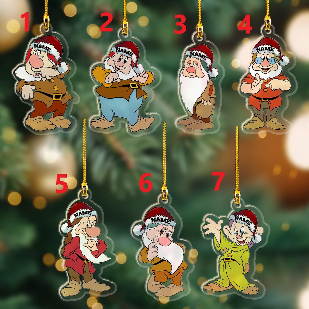 Funny Seven Dwarfs Characters Ornament, Tiny Man Movie Decor, Snow ...