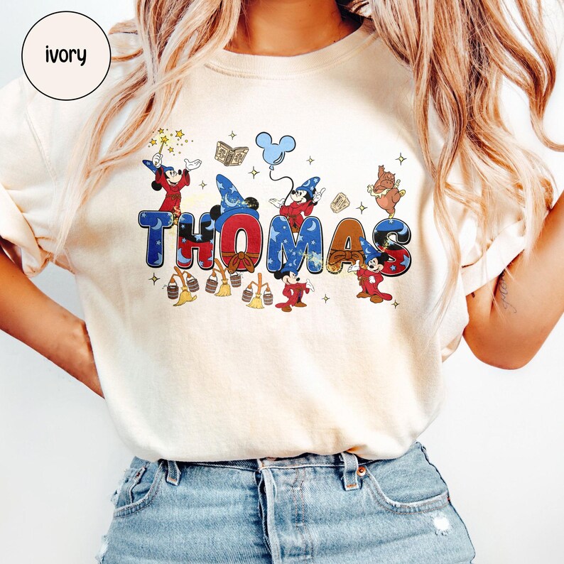 Personalized Disney Fantasia Mickey Shirt, Custom Name Mickey Sorcerer ...