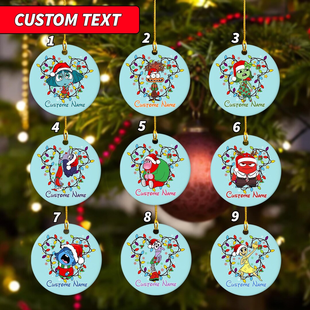 Adorno navideño personalizado de Inside Out 2, adorno colgante para ...