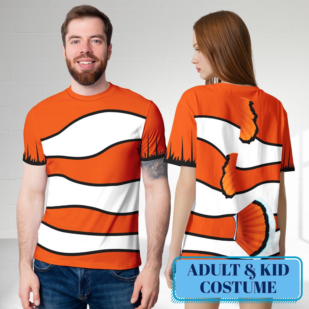 Marlin Costume T-shirt, Marlin Halloween Cosplay Tee, Finding Nemo ...