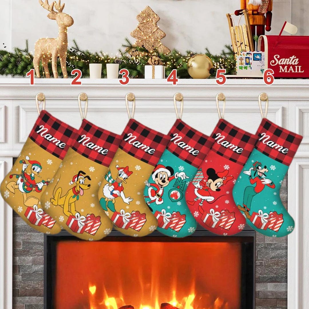 Personalized Mouse and Friends Xmas Stocking, Mouse Santa Clause ...