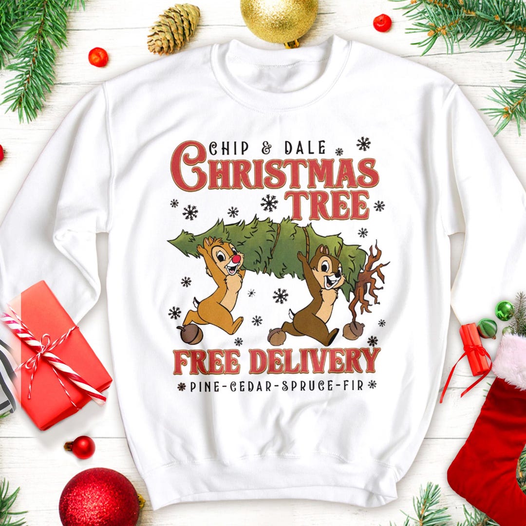 Retro Chip and Dale Christmas Trees Free Delivery Shirts, Chip and Dale ...