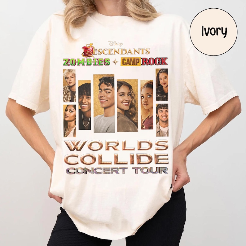 Descendants Zombies Camp Rock Worlds Collide Concert Tour Shirt, Wdw ...