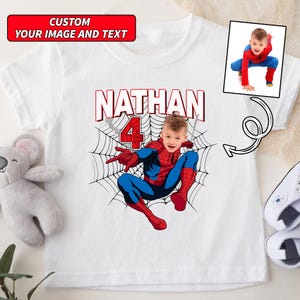 Custom Face Spider-man Birthday Shirt, Personalized Spiderman Gift for ...