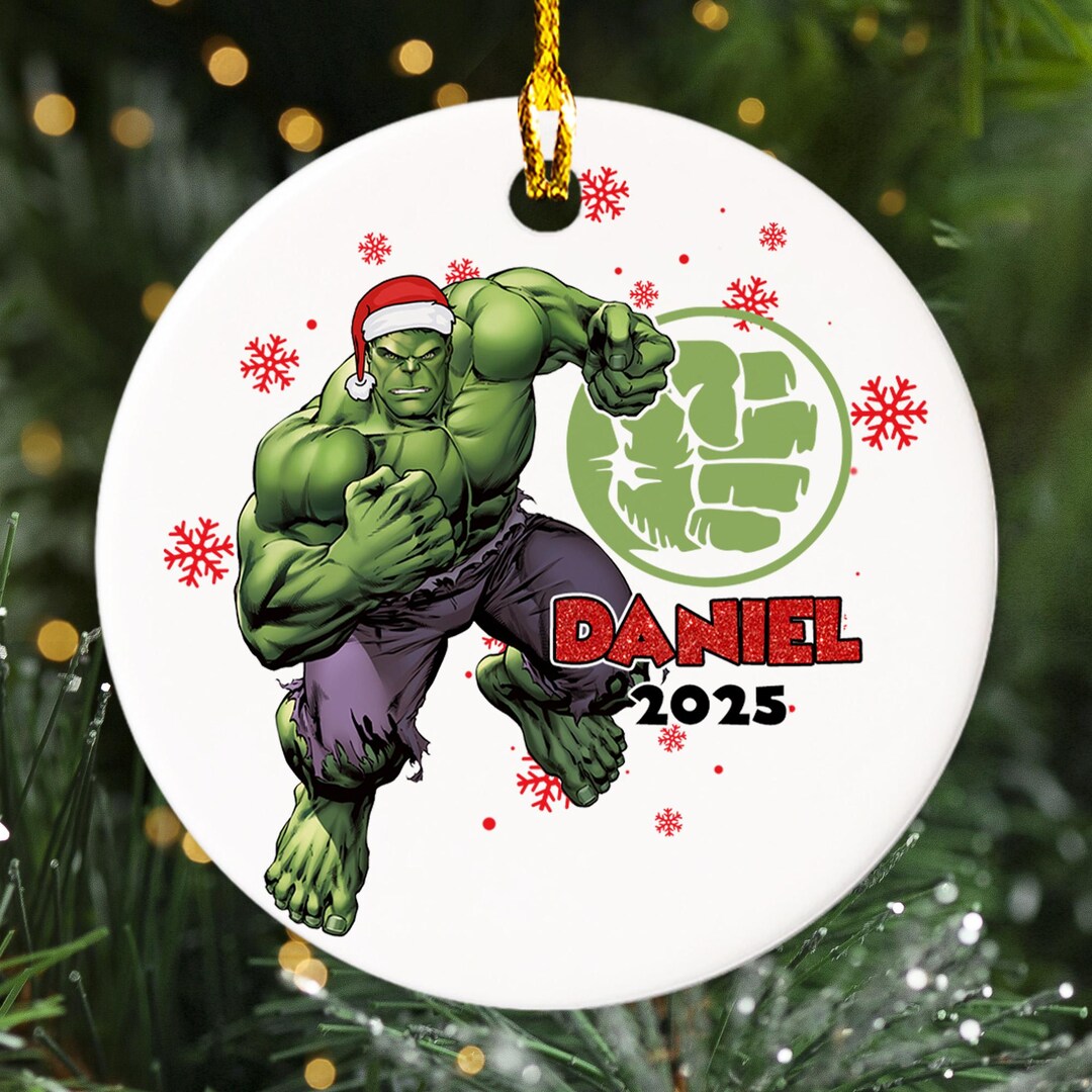 Personalized Hulk Ornament Green Giant, Customized 2025 Christmas Tree ...