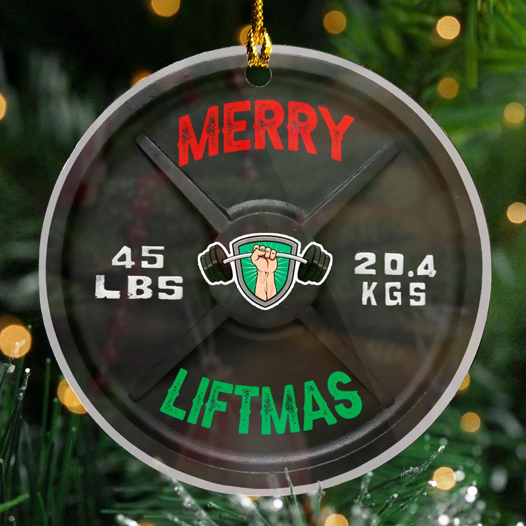 Personalized Merry Liftmas Christmas Ornament, Weightlifting Customized ...