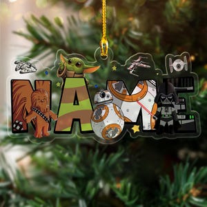 Personalized Star Wars Characters Alphabet Christmas Ornament, Custom ...