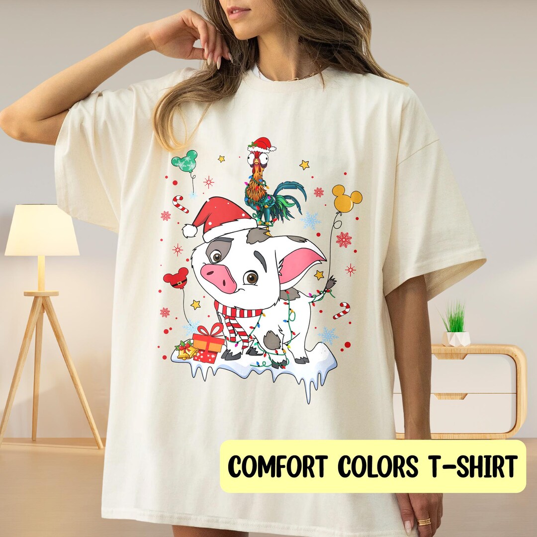 Cute Hei Hei and Pua Pig Christmas Lights Sweatshirt T-shirt, Disney ...