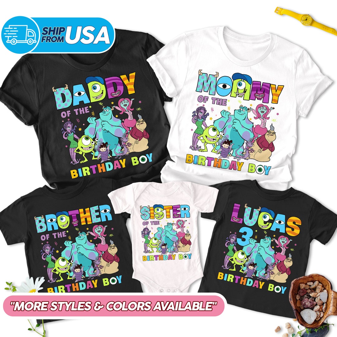 Custom Monsters Birthday Family Shirt, Personalized Monsters Birthday ...