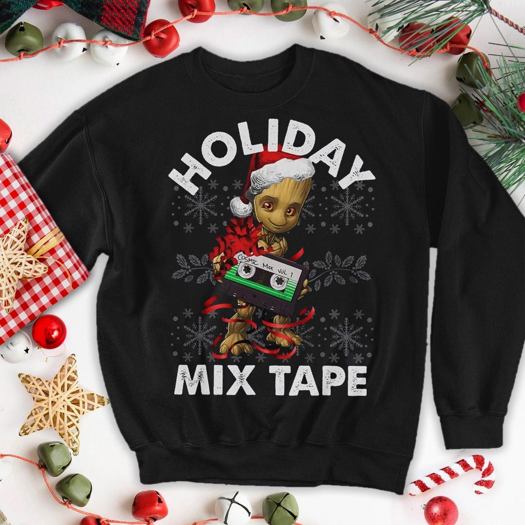 Movie of the Galaxy Santa Character Sweatshirt, Holiday Mix Tape ...