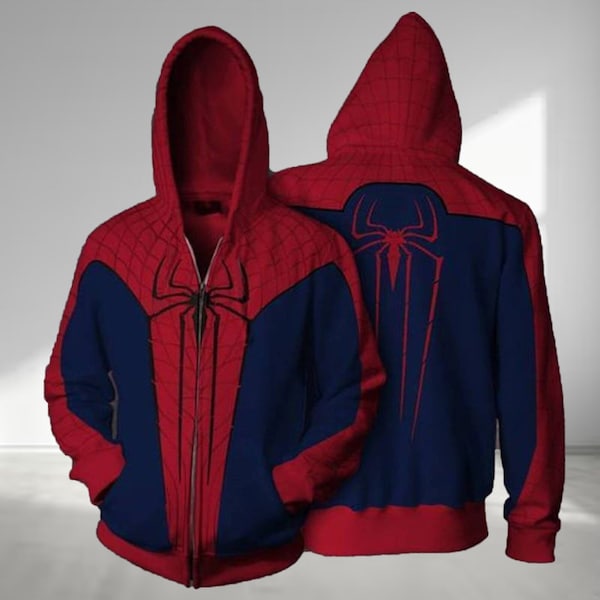 Spiderman Zip up Hoodies - Etsy