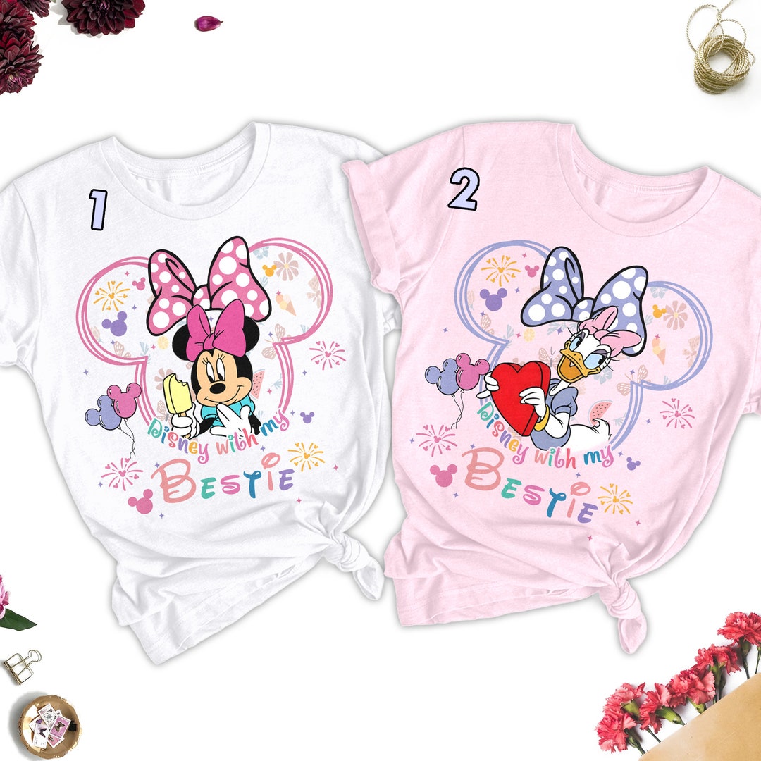 Mouse and Duck Friendship Bestie Matching T-shirt, Theme Park Trip With ...