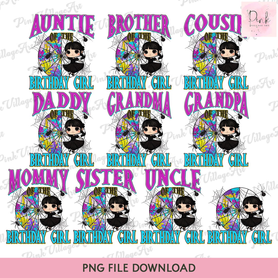 Personalized Wednesday Family PNG Bundle Wednesday Bundle - Etsy