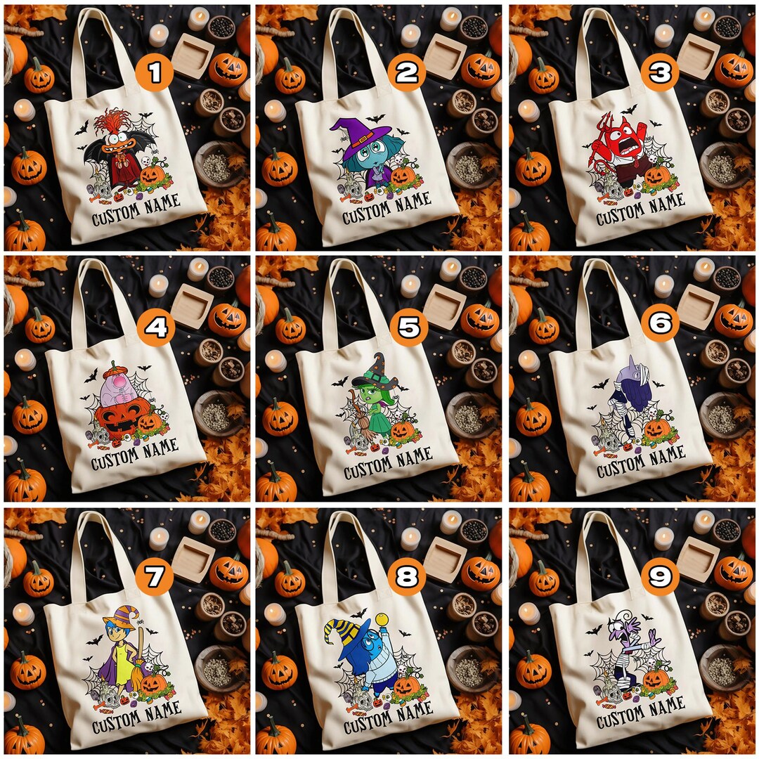 Personalized Name Inside Out 2 Emotions Spooky Season Matching Bag ...