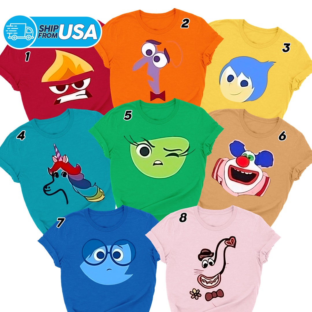 Inside Face Characters Costume Matching Tee, Funny Face Famlily Trip ...