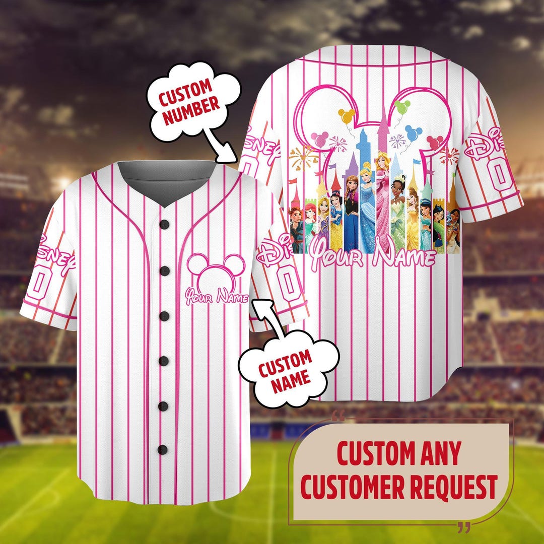 Princess Baseball Jersey, Custom Princess Women Baseball Team Shirt ...