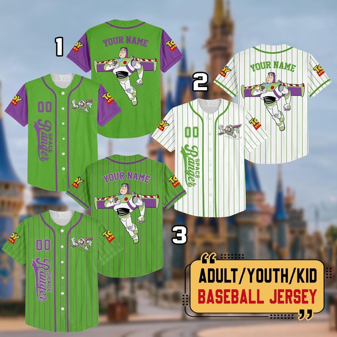 Personalize Buzz Lightyear Disney Toy Story Baseball Jersey, 3D Printed ...